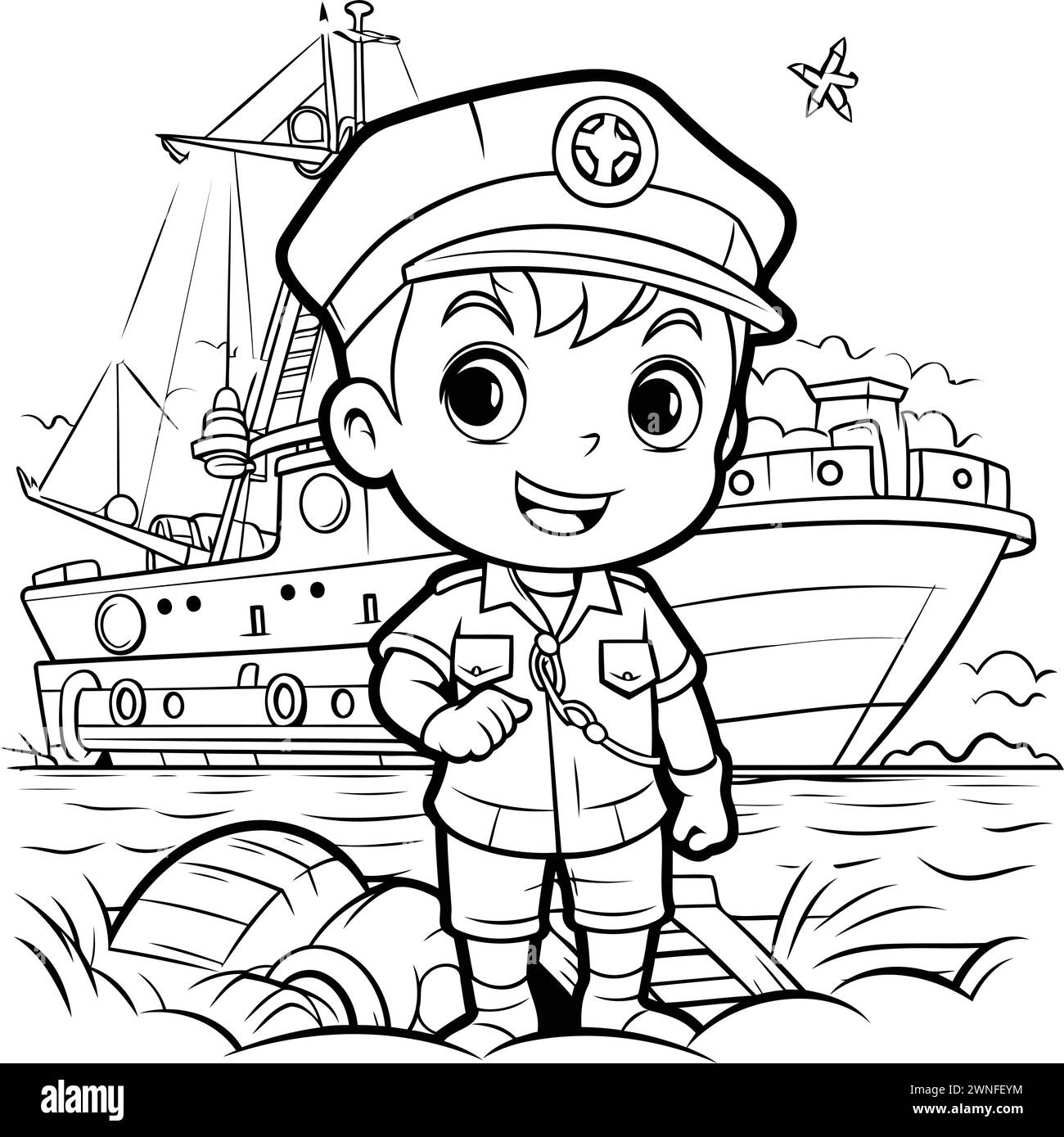 Funny captain Black and White Stock Photos & Images - Alamy