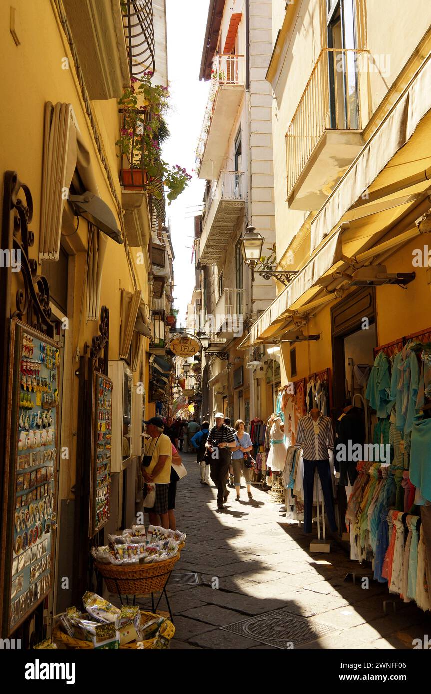 Sorrento, Italy - may 20, 2014 - tourists stroll on narrow streets in ...