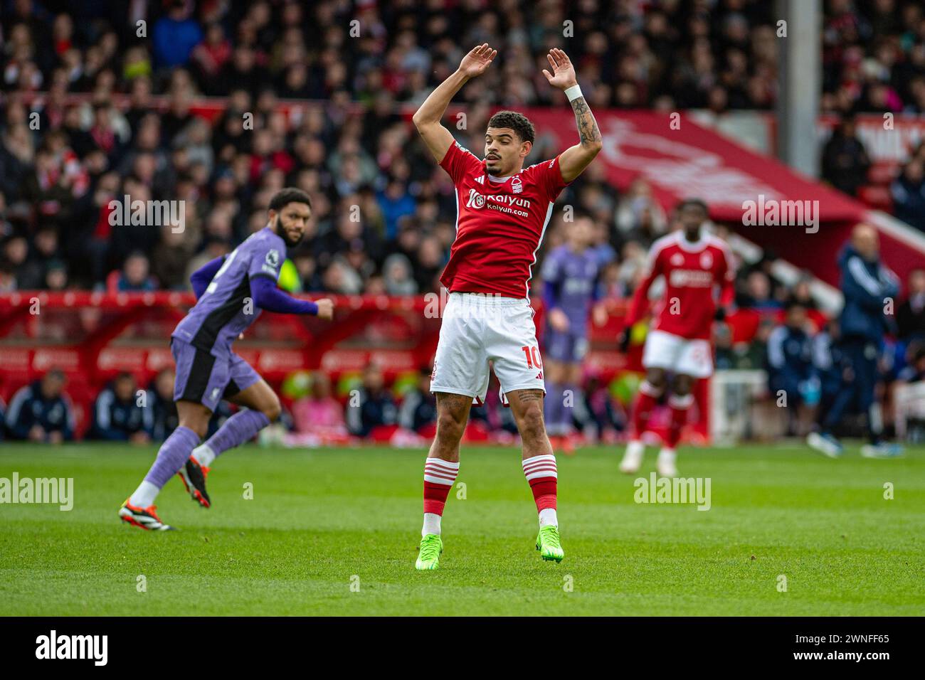 The City Ground, Nottingham, UK. 2nd Mar, 2024. Premier League Football ...