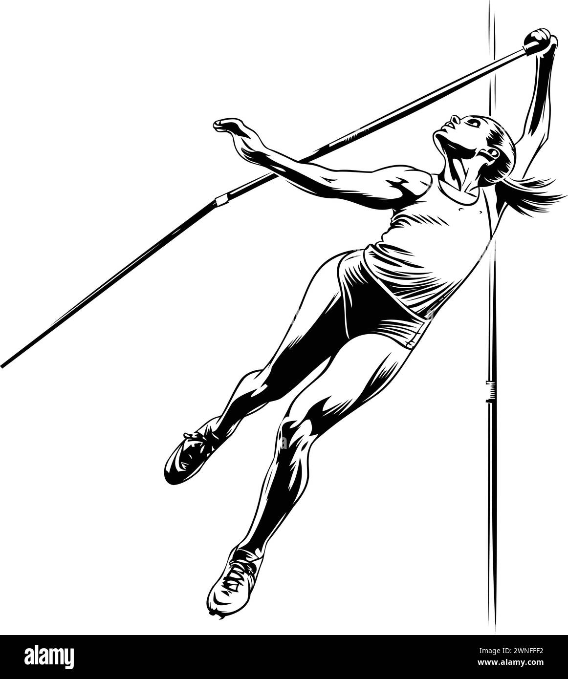 Female pole vaulter Stock Vector Images - Alamy
