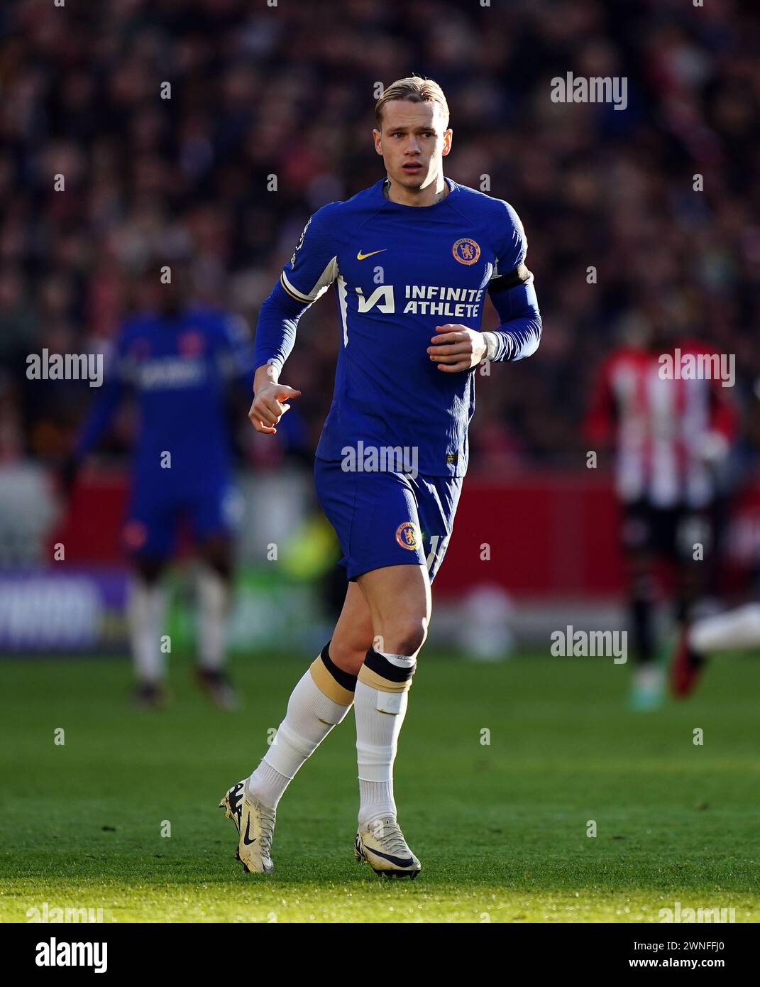 Chelsea's Mykhaylo Mudryk during the Premier League match at the Gtech ...