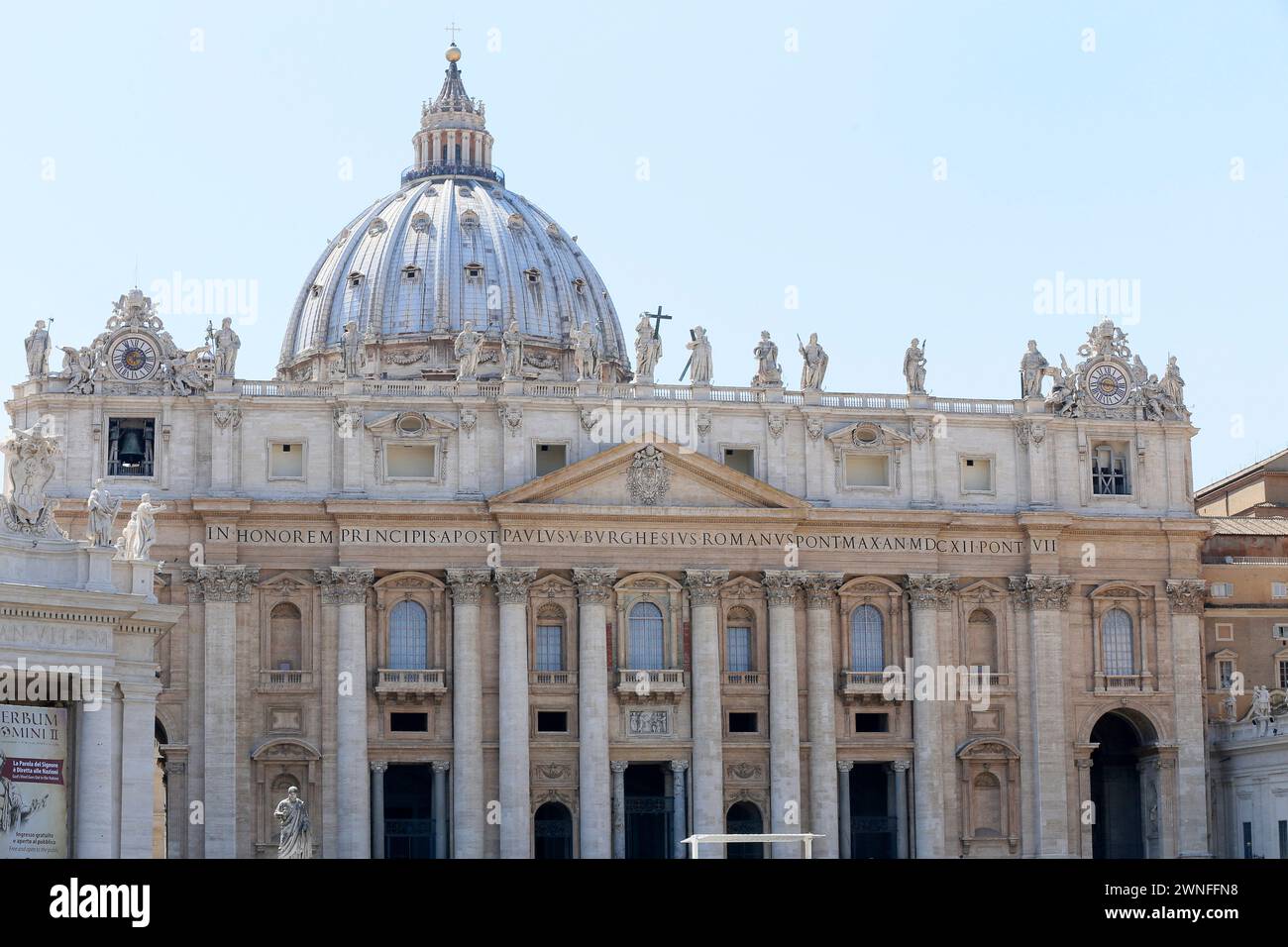 St. Peter's Basilica on St. Peter's square in Vatican, center of Rome ...