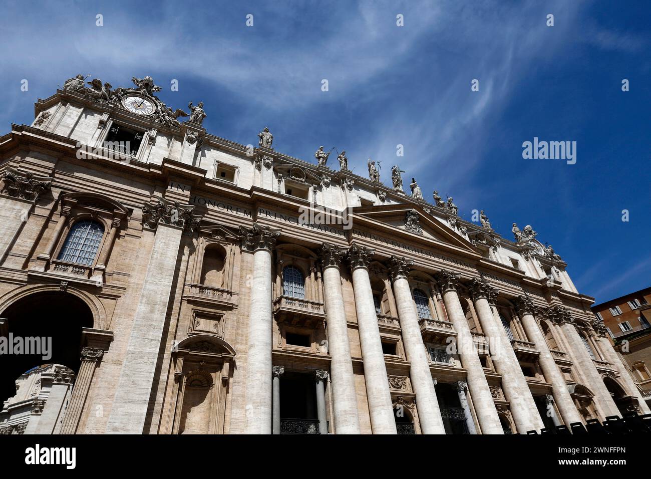 St. Peter's Basilica on St. Peter's square in Vatican, center of Rome ...
