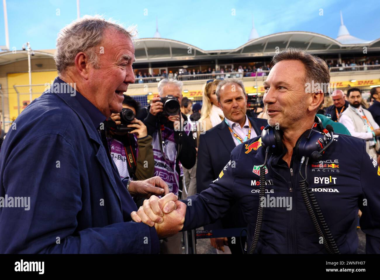 Sakhir, Bahrain. 02nd Mar, 2024. (L to R): Jeremy Clarkson (GBR) with ...