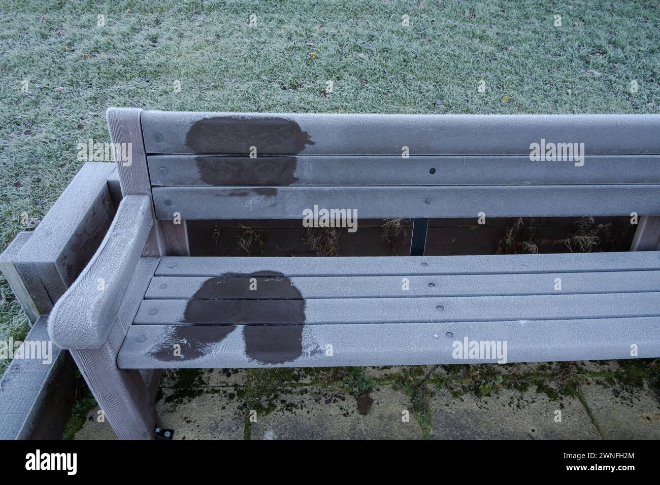 Human seat print mark on the bench seat Stock Photo - Alamy