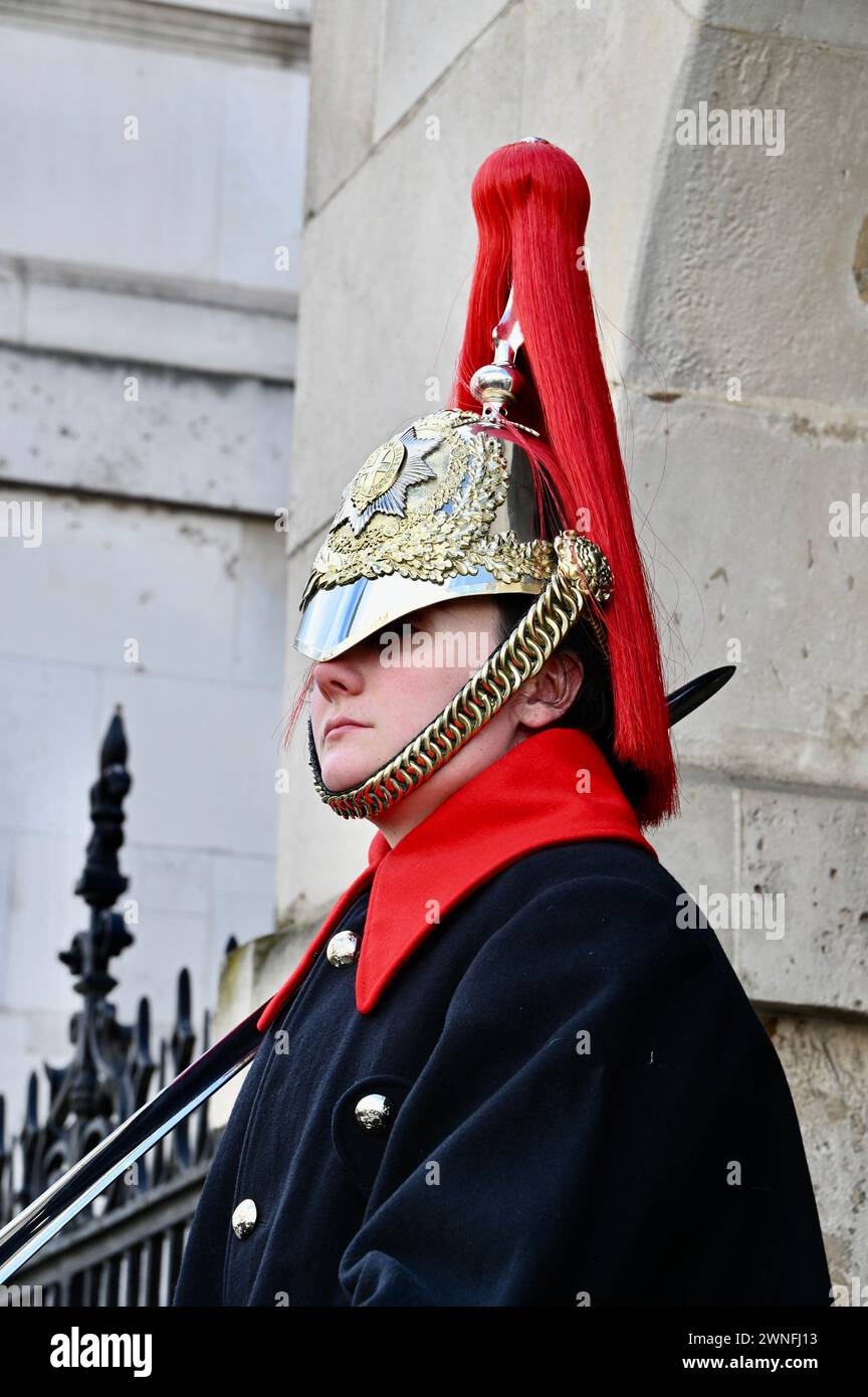 Female Lifeguard, Blues and Royals Regiment, Whitehall, London, UK ...