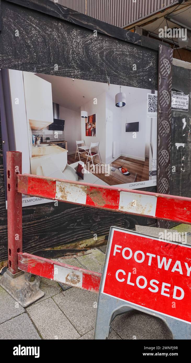 Road closure and incidental art in Southend on Sea city centre Stock ...