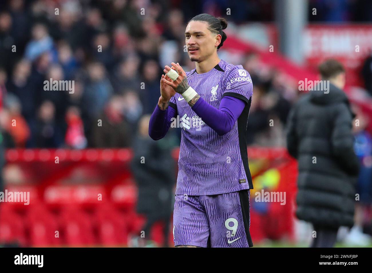 Darwin Núñez of Liverpool celebrates his teams win after the Premier ...