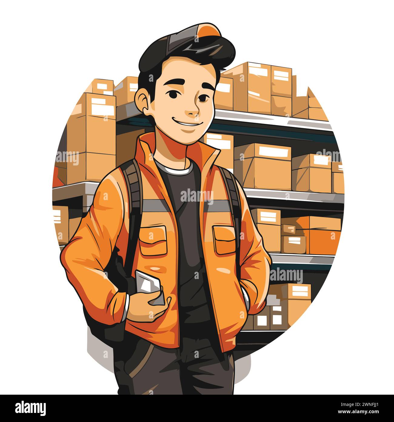 Warehouse icon in cartoon style hi-res stock photography and images - Alamy