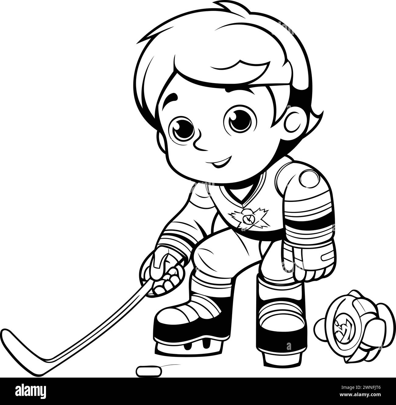 Little hockey player Black and White Stock Photos & Images - Alamy
