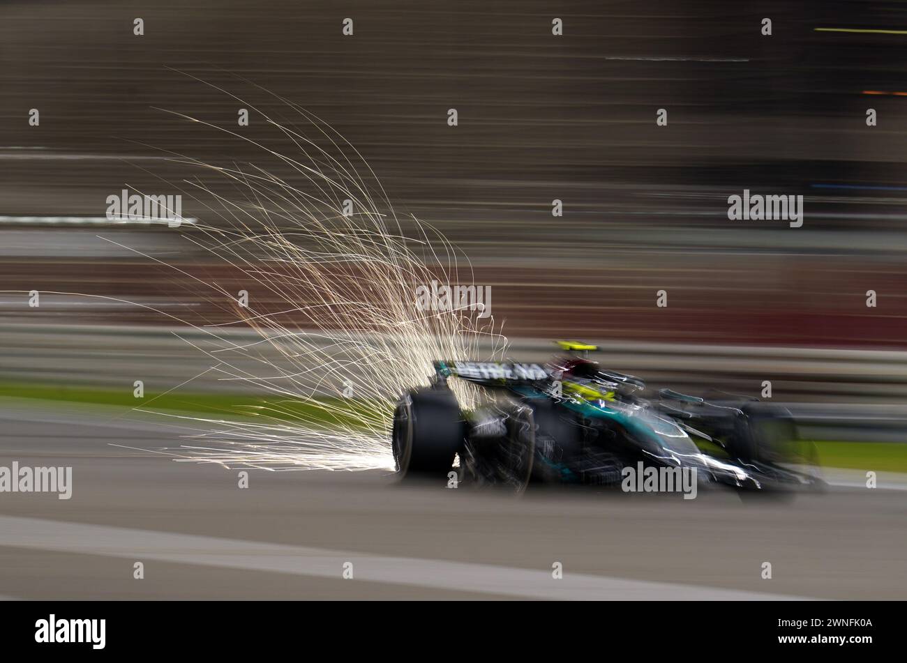 Mercedes' Lewis Hamilton during the Bahrain Grand Prix at the Bahrain ...