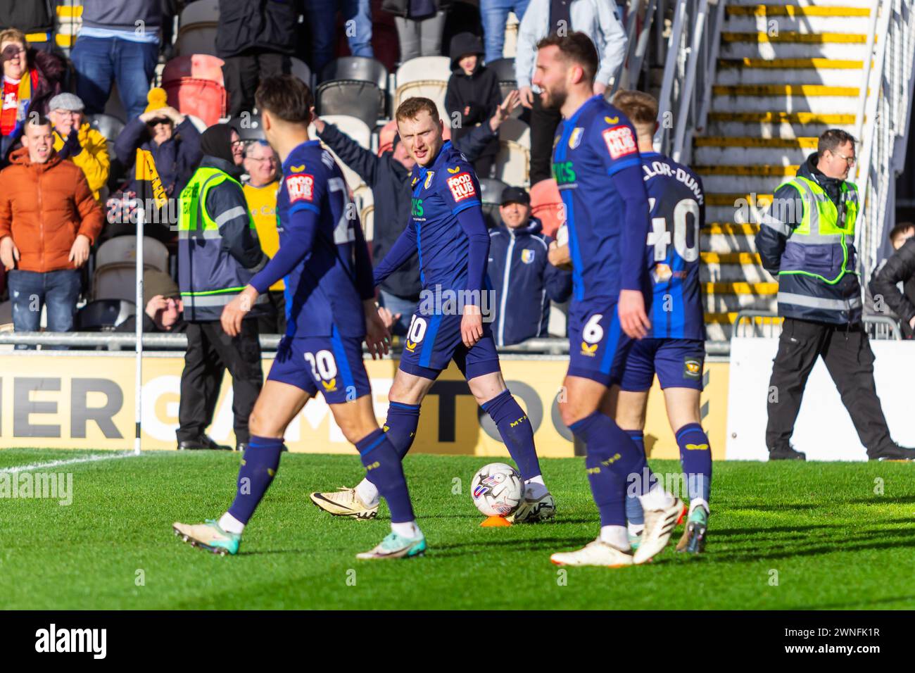 Newport, UK. 02nd Mar, 2024. George Maris of Mansfield Town (c ...