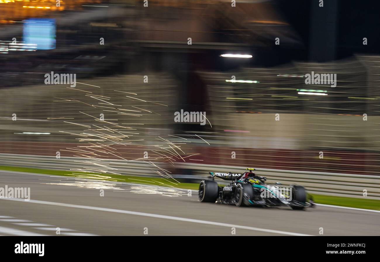 Mercedes' Lewis Hamilton during the Bahrain Grand Prix at the Bahrain ...