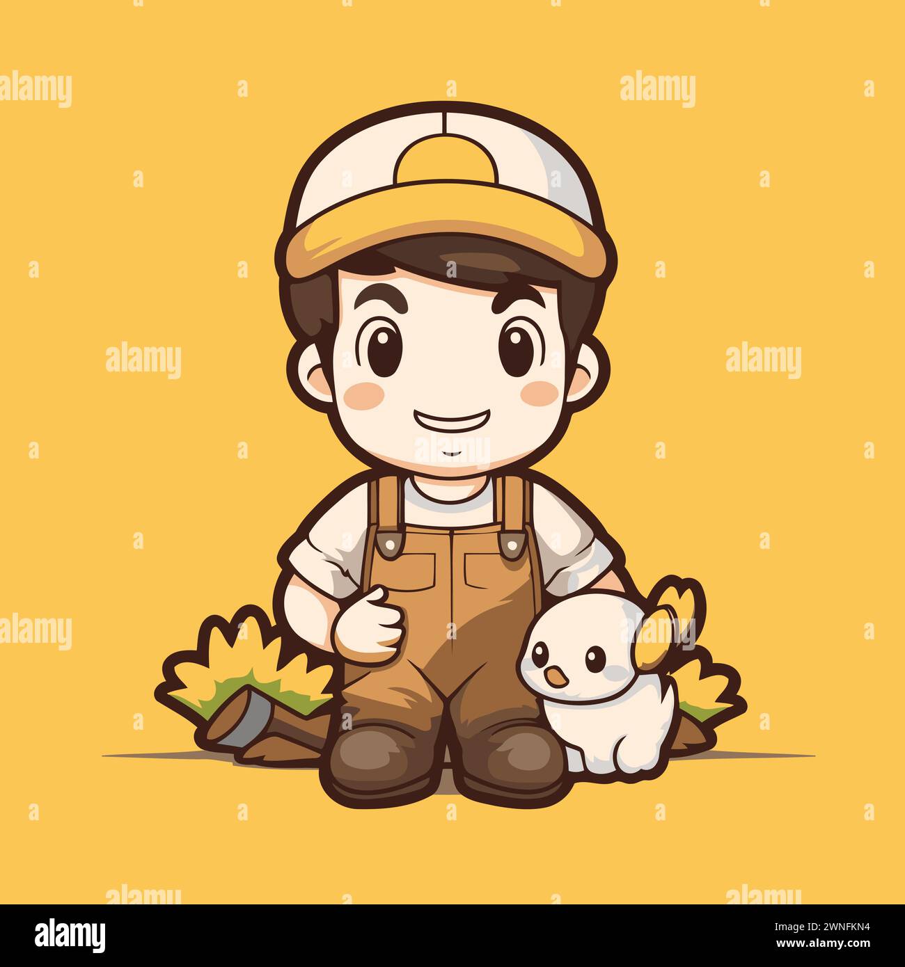 Farmer rabbit Stock Vector Images - Alamy