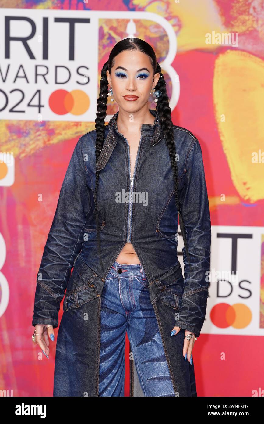 Jazzy attending the Brit Awards 2024 at the O2 Arena, London. Picture ...