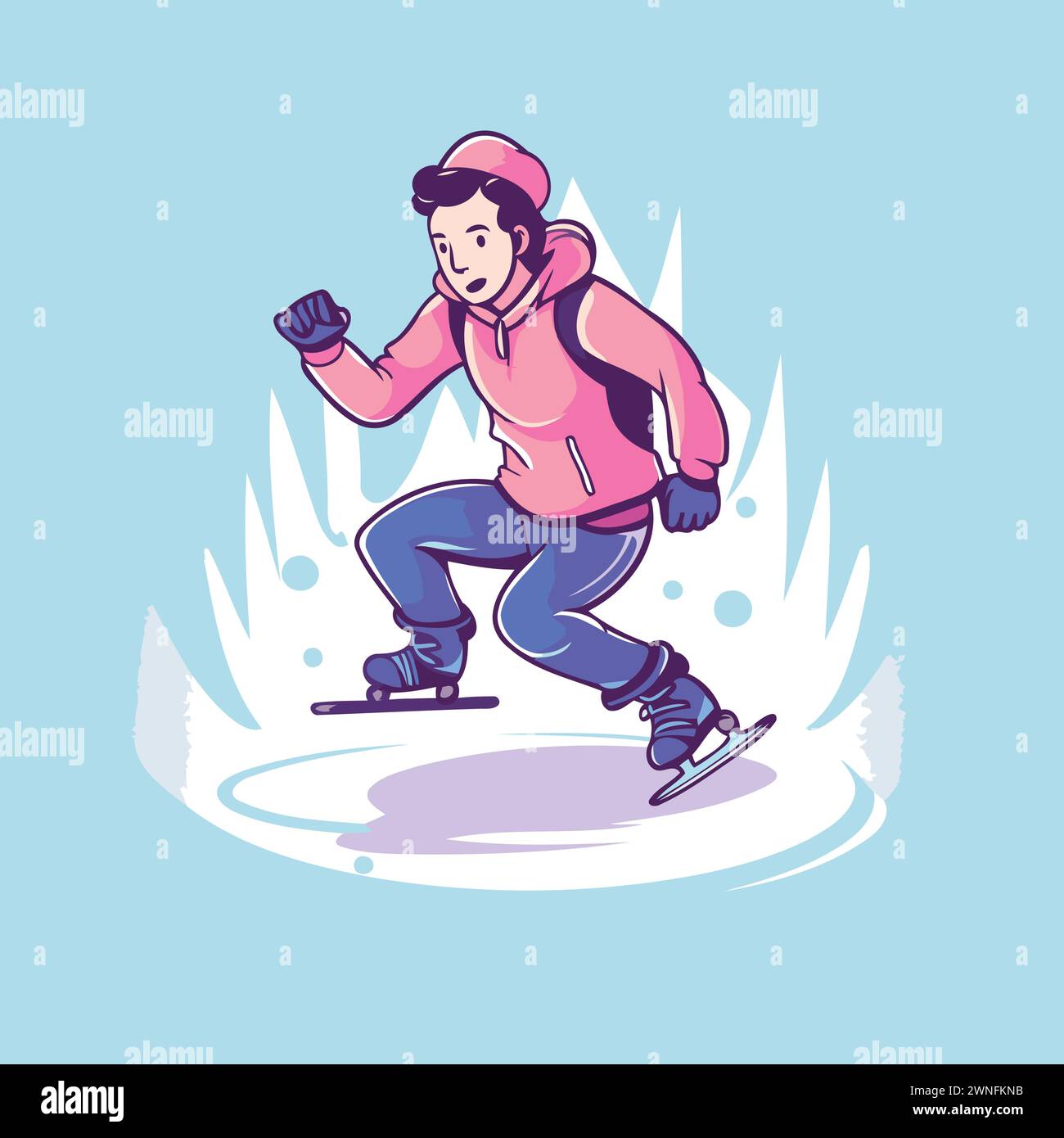 Man on ice Stock Vector Images - Alamy