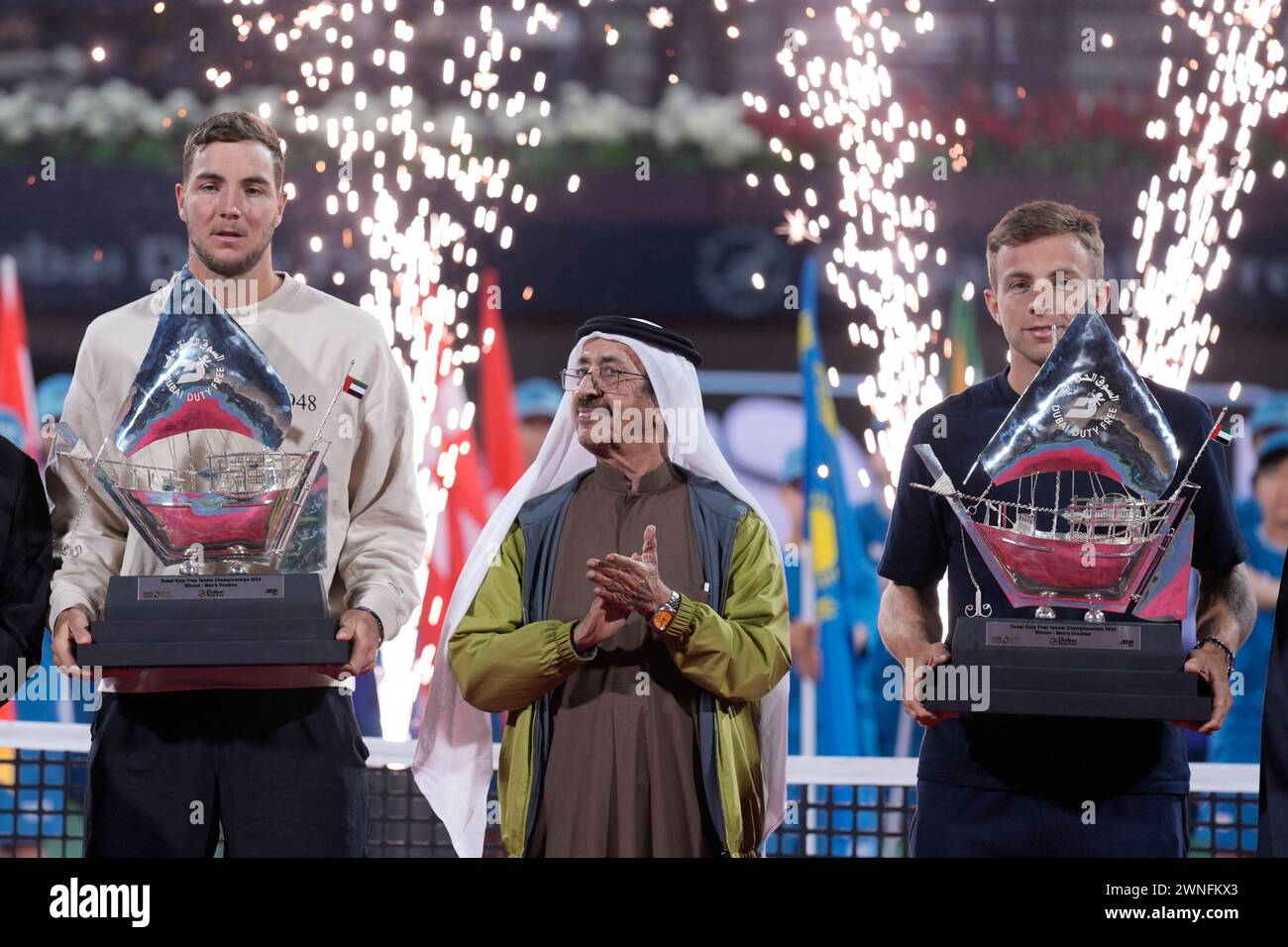 Netherland's Tallon Griekspoor and Germany's Jan-Lennard Struff pose ...