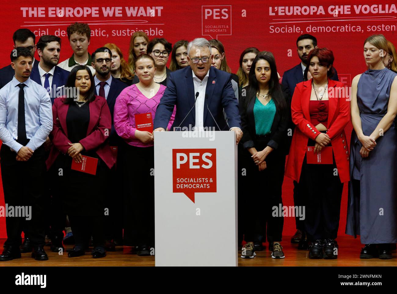 Rome, Italy. 02nd Mar, 2024. Rome, Congress of the European Socialist ...