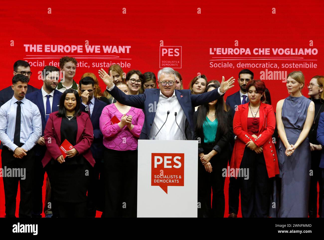 Rome, Italy. 02nd Mar, 2024. Rome, Congress of the European Socialist ...