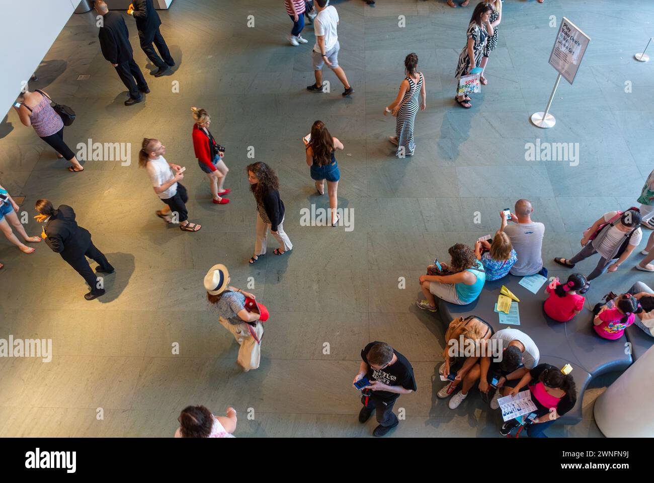 New York City, NY, Large Crowd of People, Tourists, Standing Visiting ...