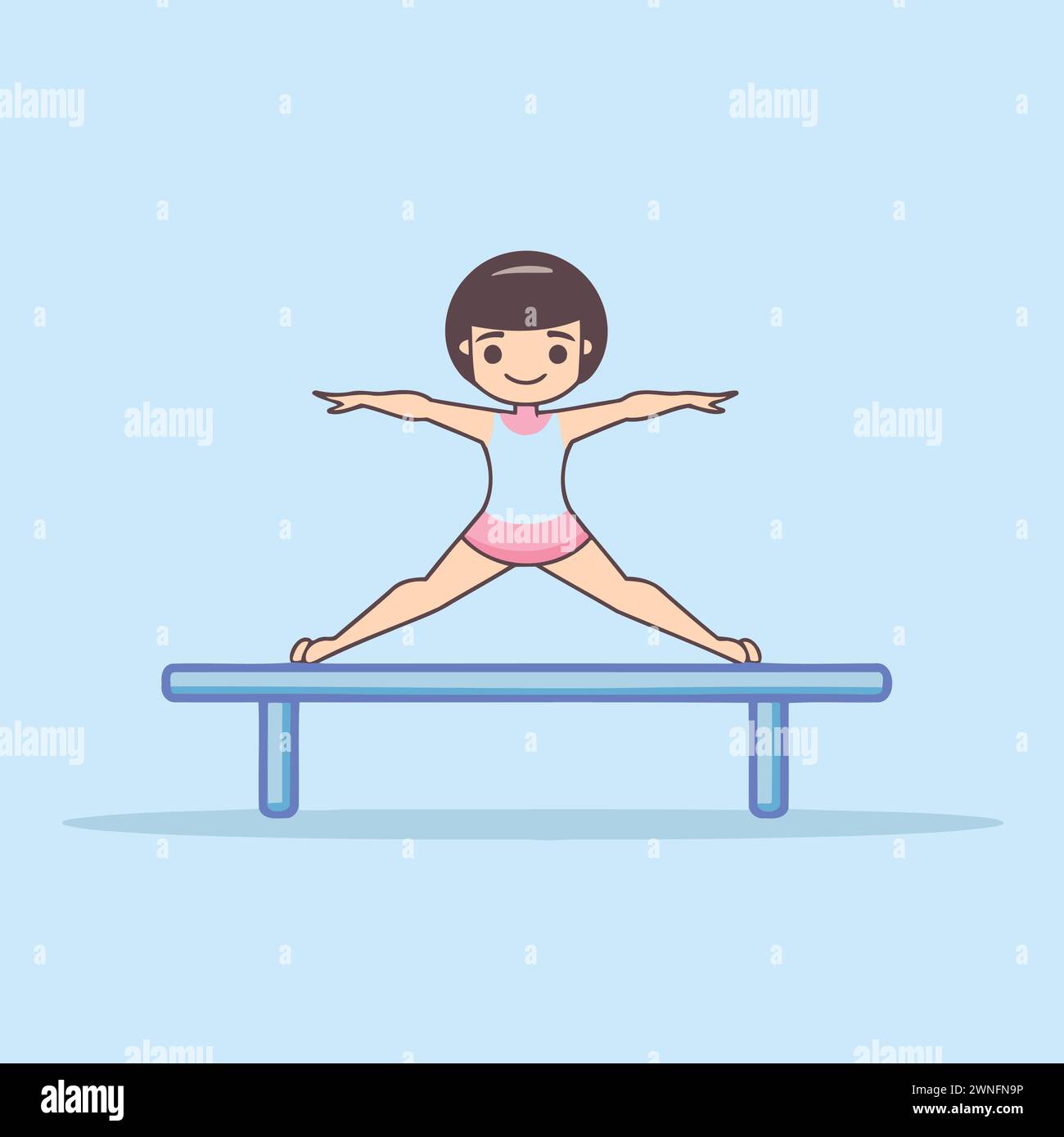 Gymnastics on beam Stock Vector Images - Alamy