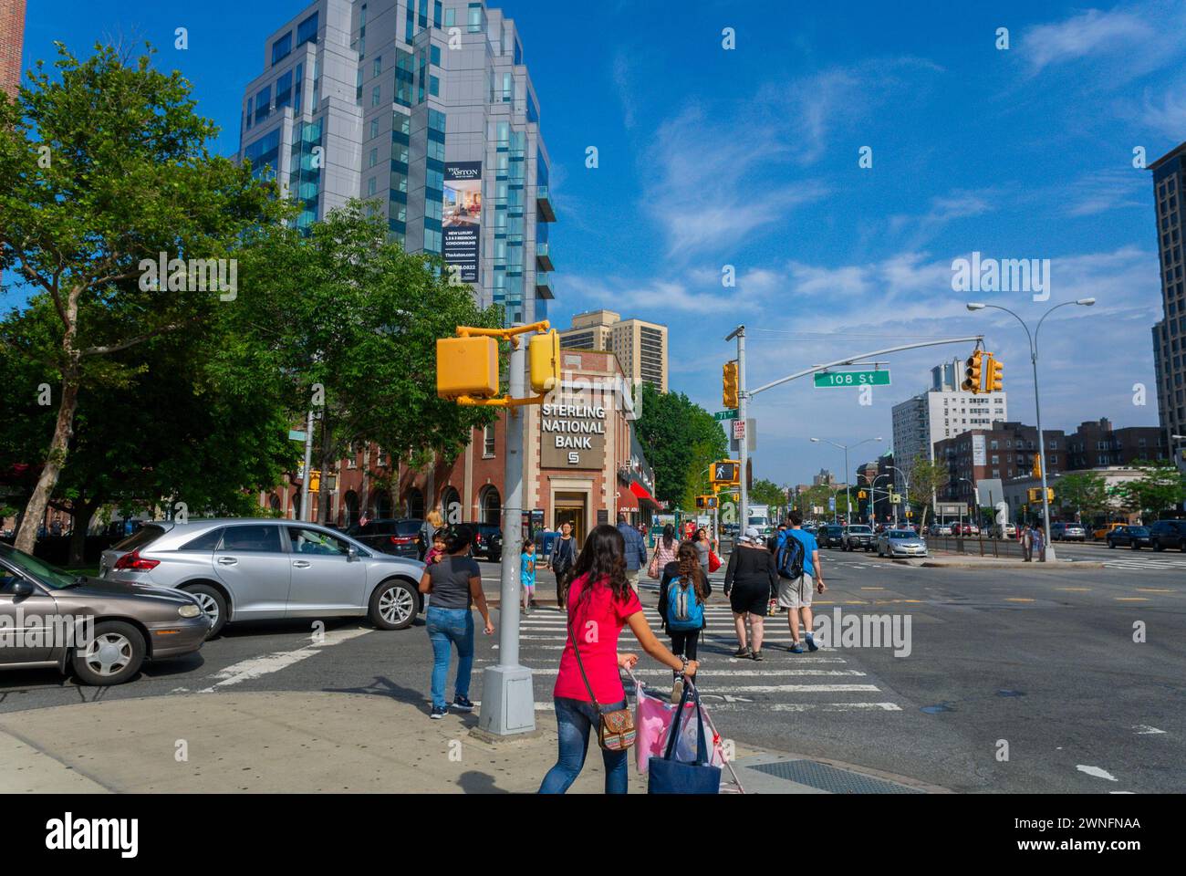 New York City, NY, USA, Crowd People Walking, Crossing Busy Street ...