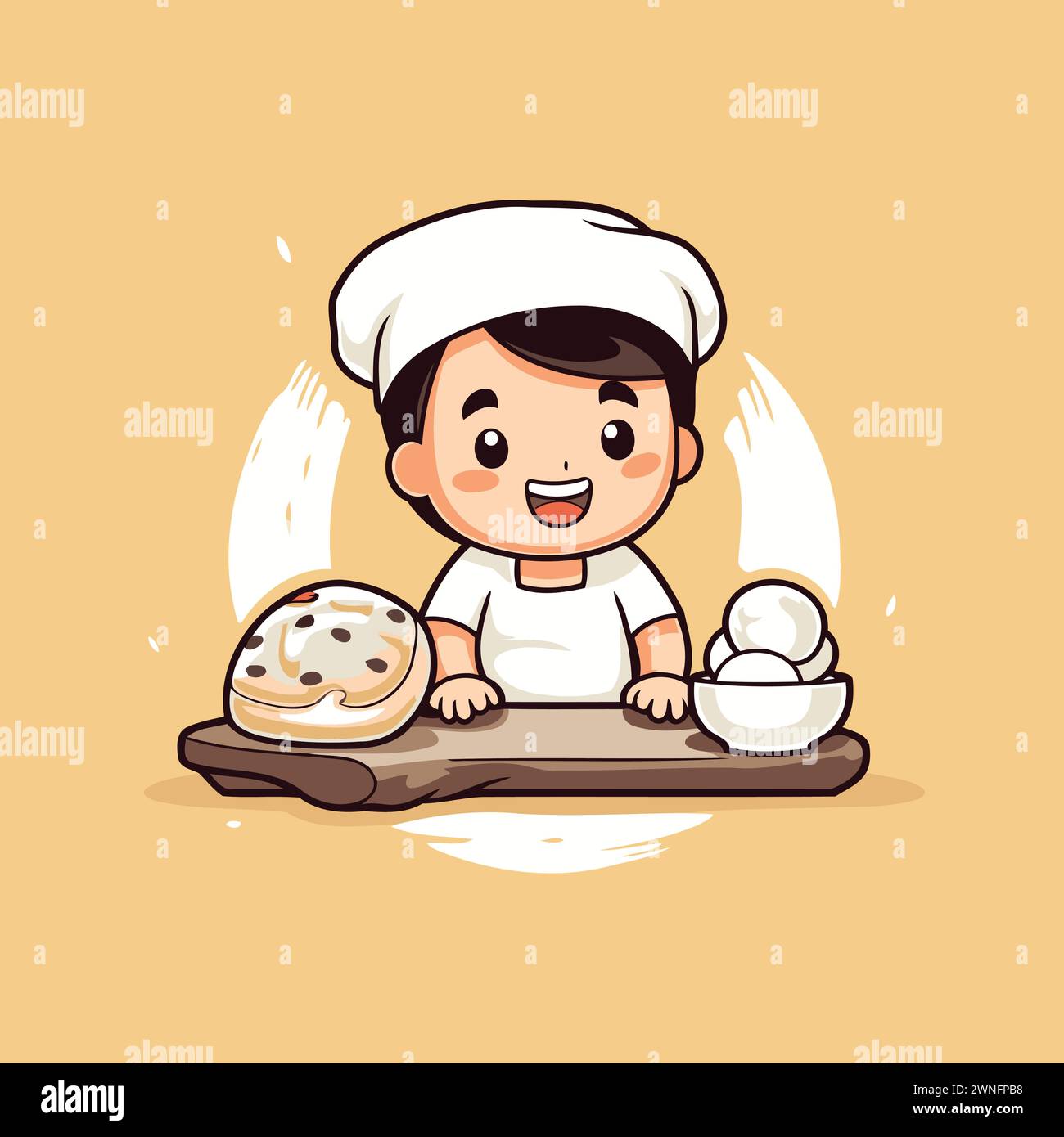 Little baker with bread cartoon hi-res stock photography and images - Alamy