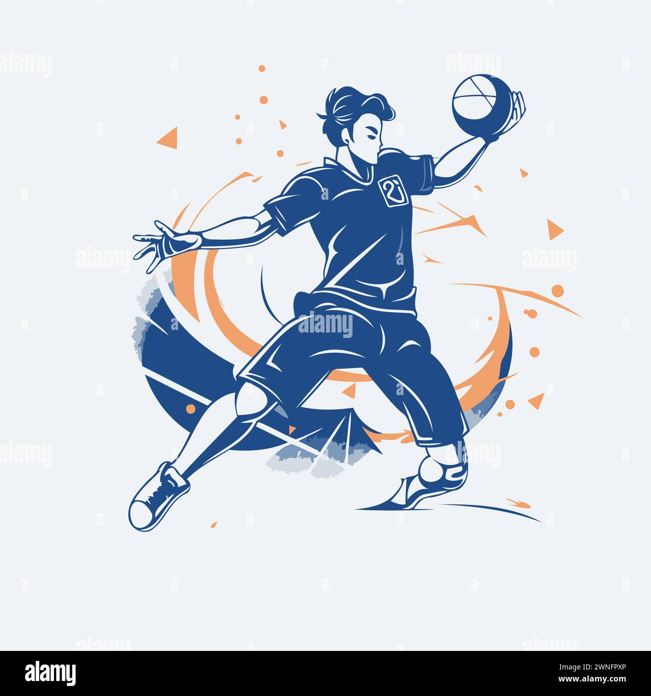 Handball player Stock Vector Images - Alamy