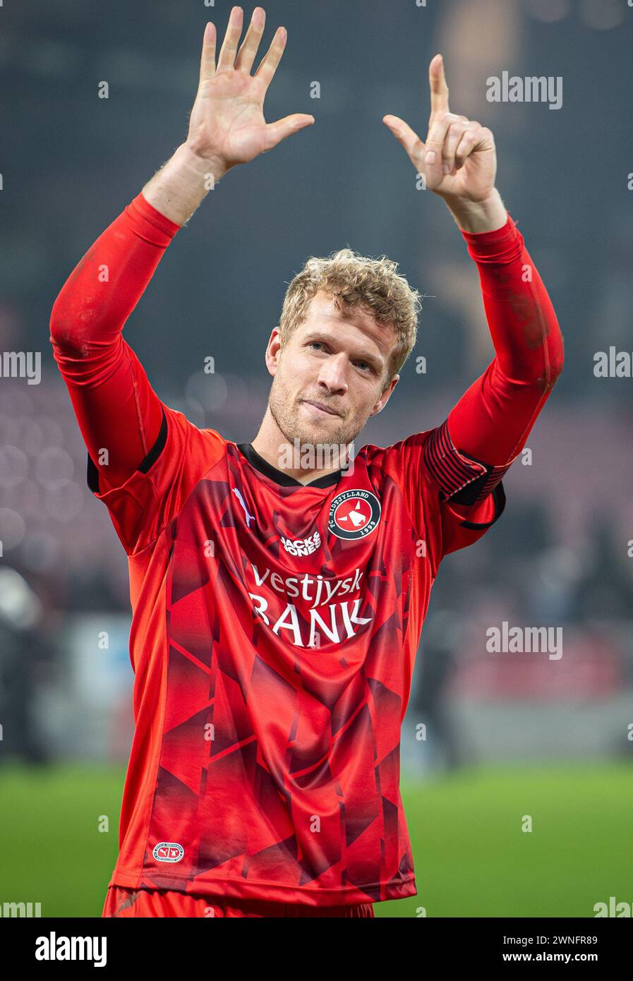 Herning, Denmark. 01st, March 2024. Goalkeeper Jonas Lössl of FC ...