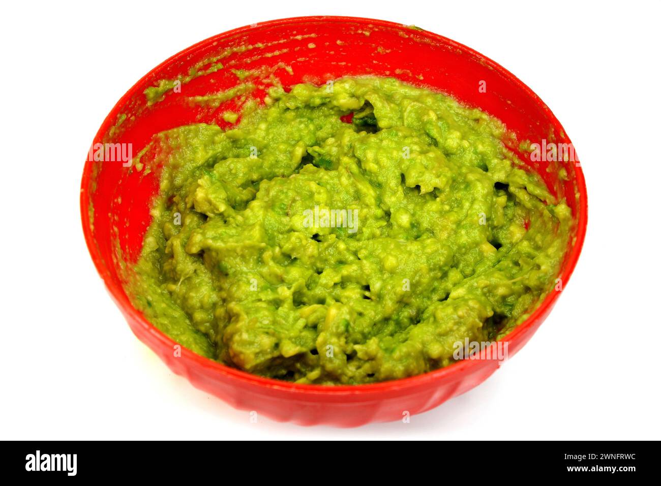 Traditional latinamerican mexican sauce guacamole isolated. Healthy ...