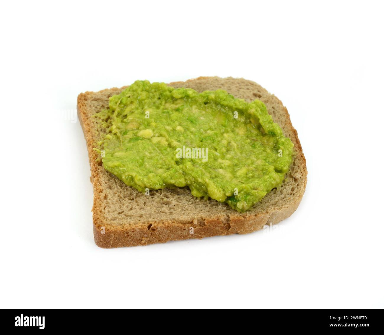 Healthy breakfast toast with avocado smash isolated on white background ...