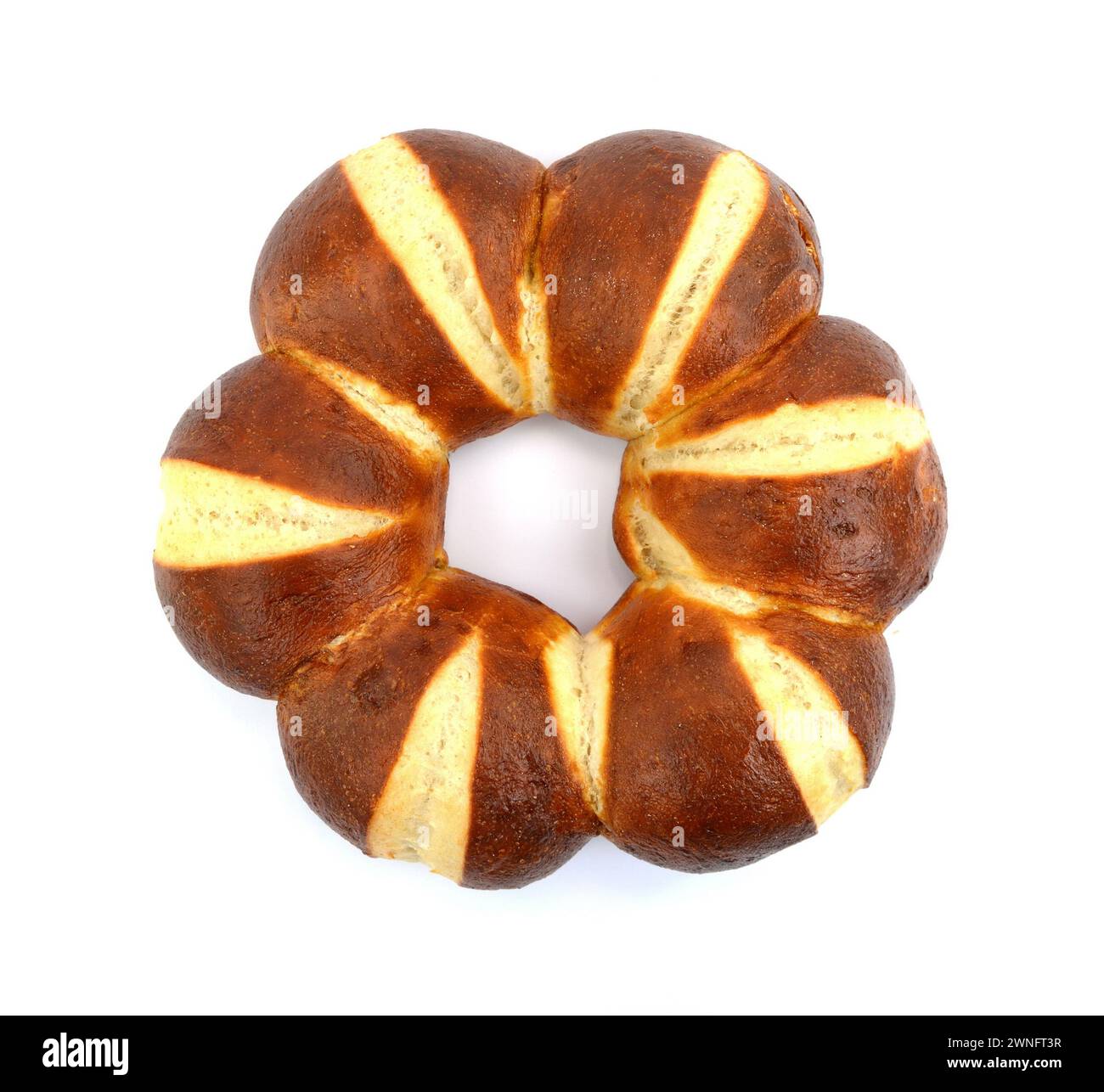 Freshly baked traditional German laugenbrot. Bavarian homemade pretzel ...