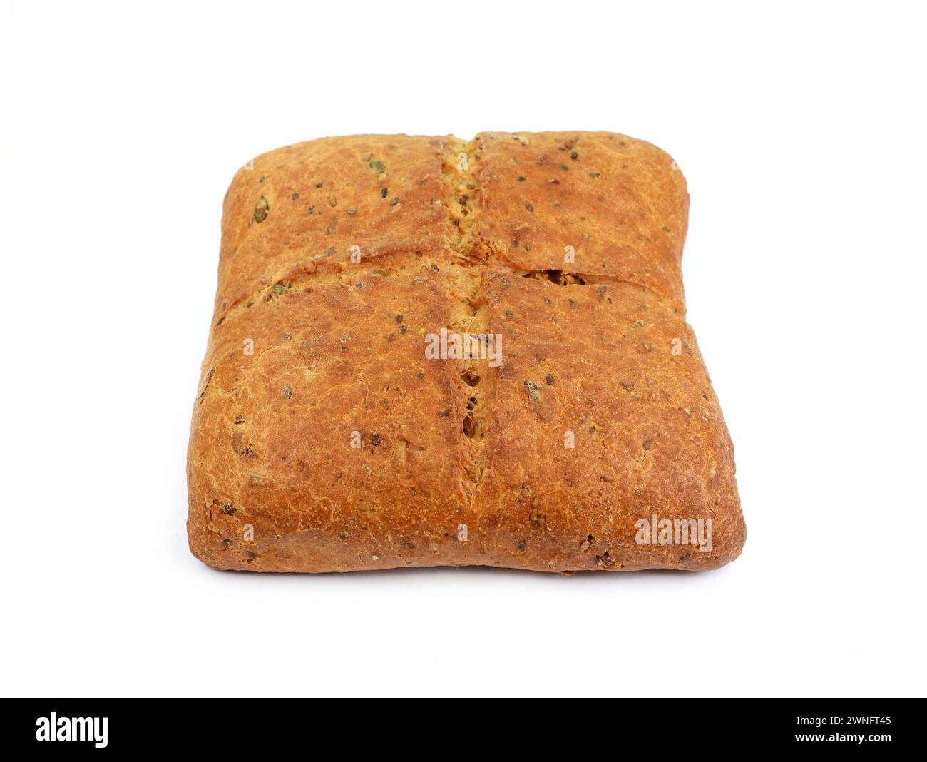 Rectangle Wholegrain bread isolated on white background Stock Photo - Alamy