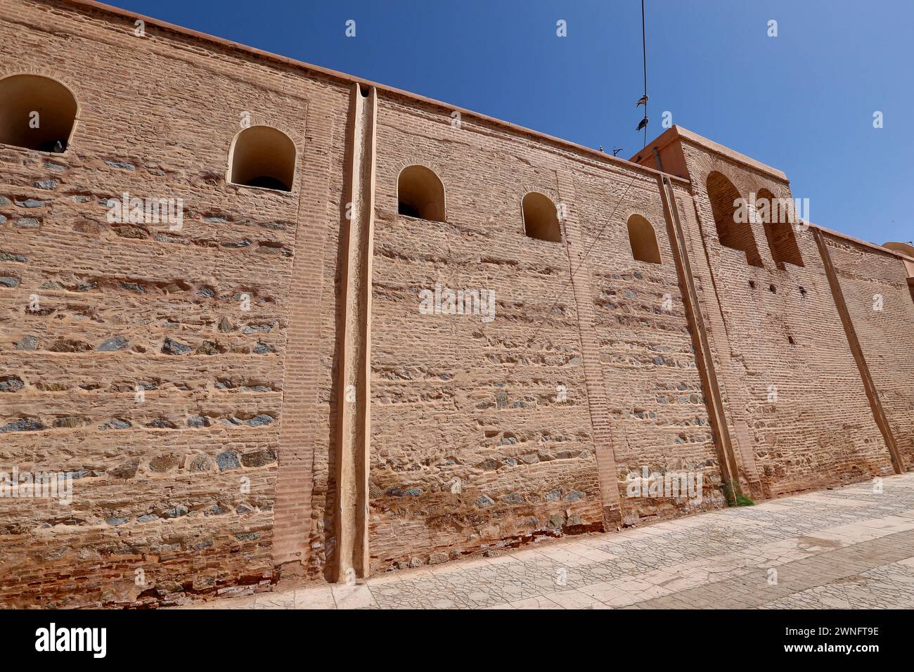 lateral wall of Minaret of Koutoubia Mosque, Marrakesh, Morocco, North ...