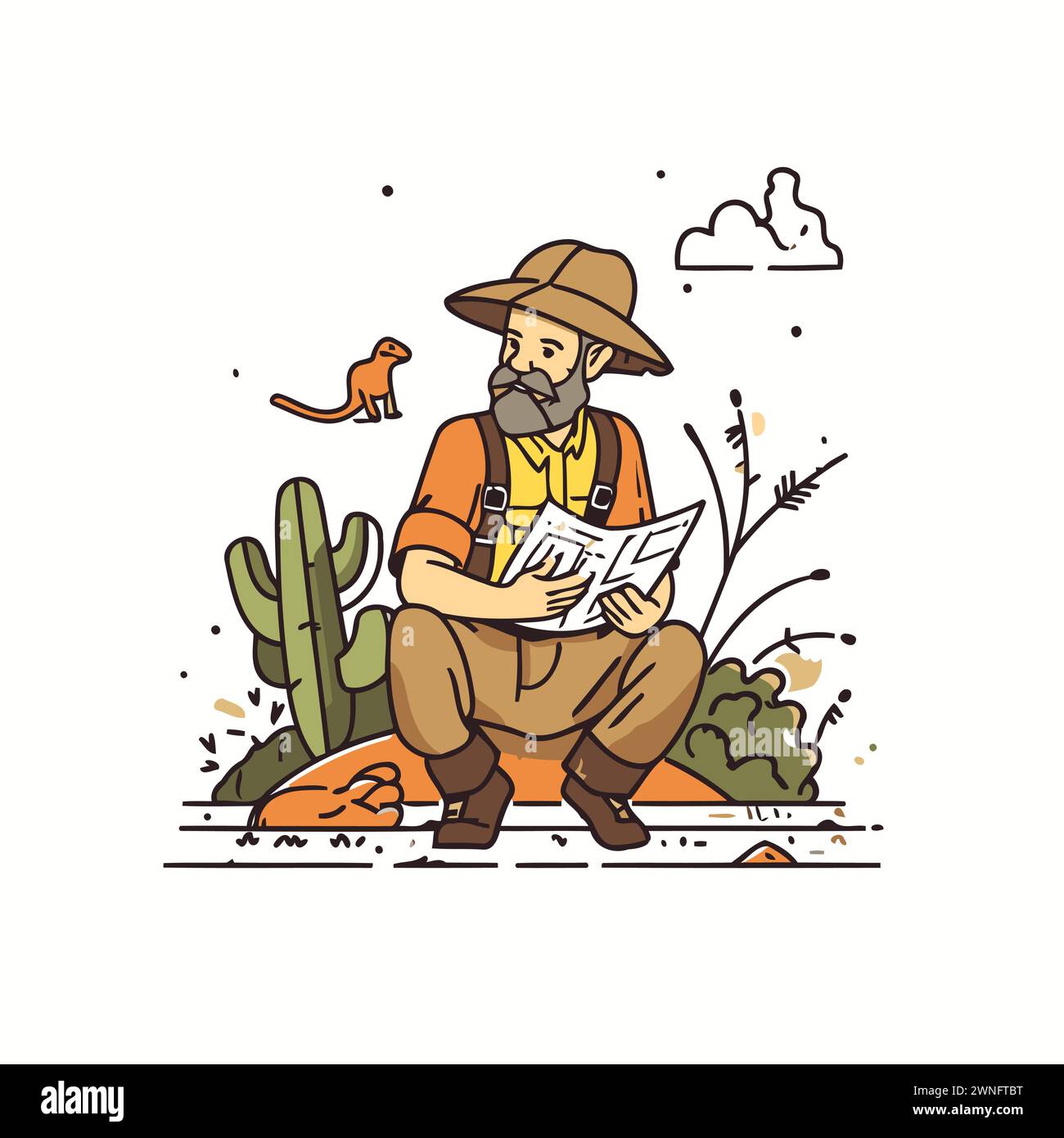 Cowboy landscape cartoon Stock Vector Images - Alamy
