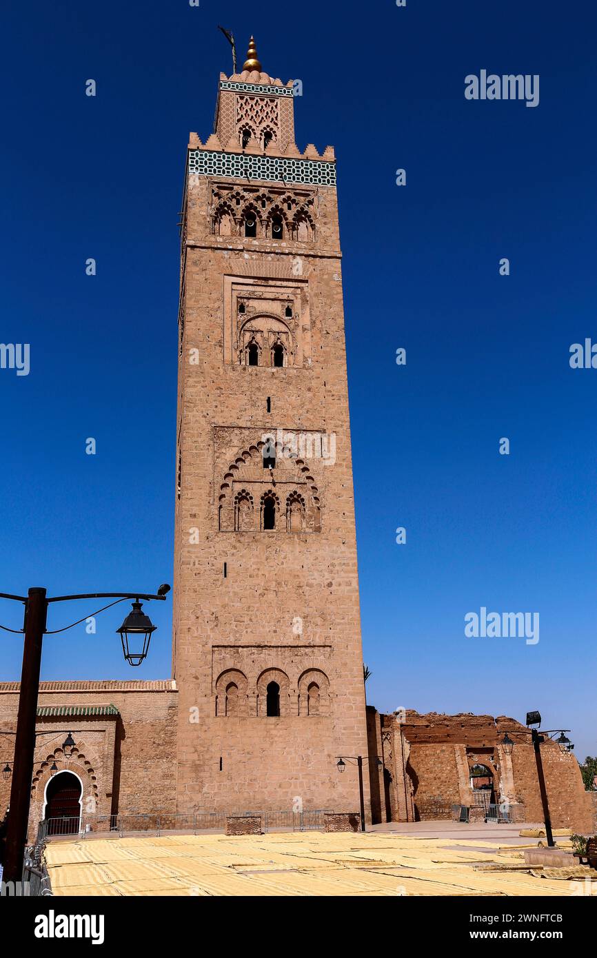 Minaret Tower of Kasbah Mosque in Marrakesh, Marrakesh-Safi, Morocco ...