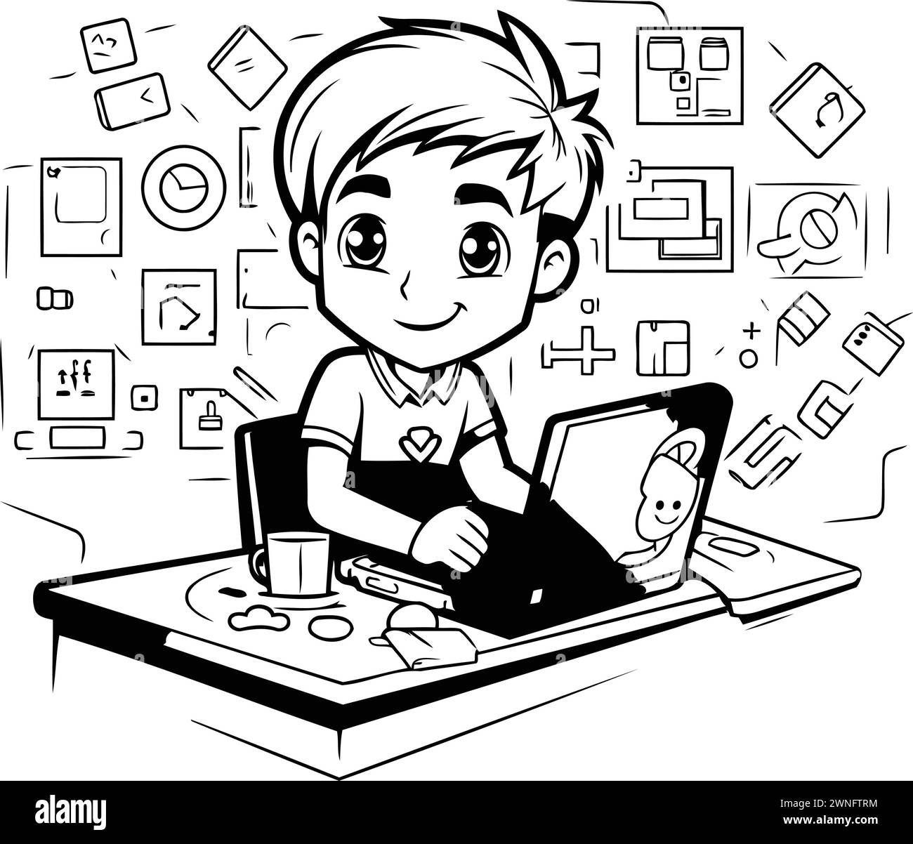 Computer games drawing illustration Stock Vector Images - Alamy