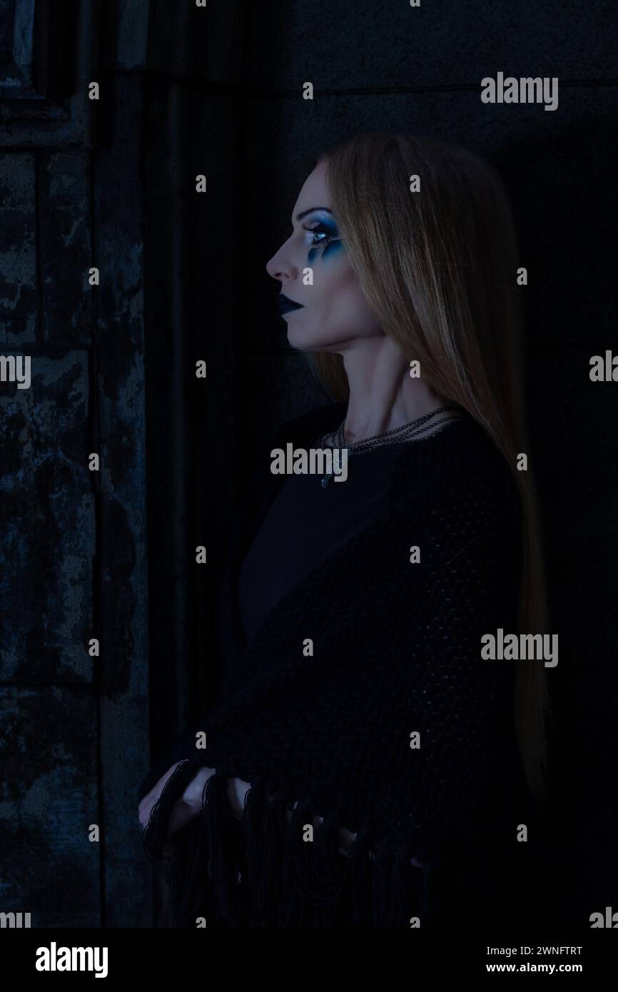 A model in fantasy witch scene Stock Photo - Alamy