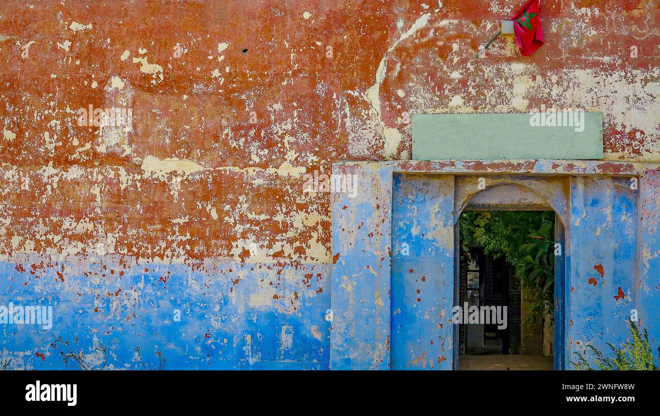 colorful facade of traditional Moroccan houses Stock Photo - Alamy