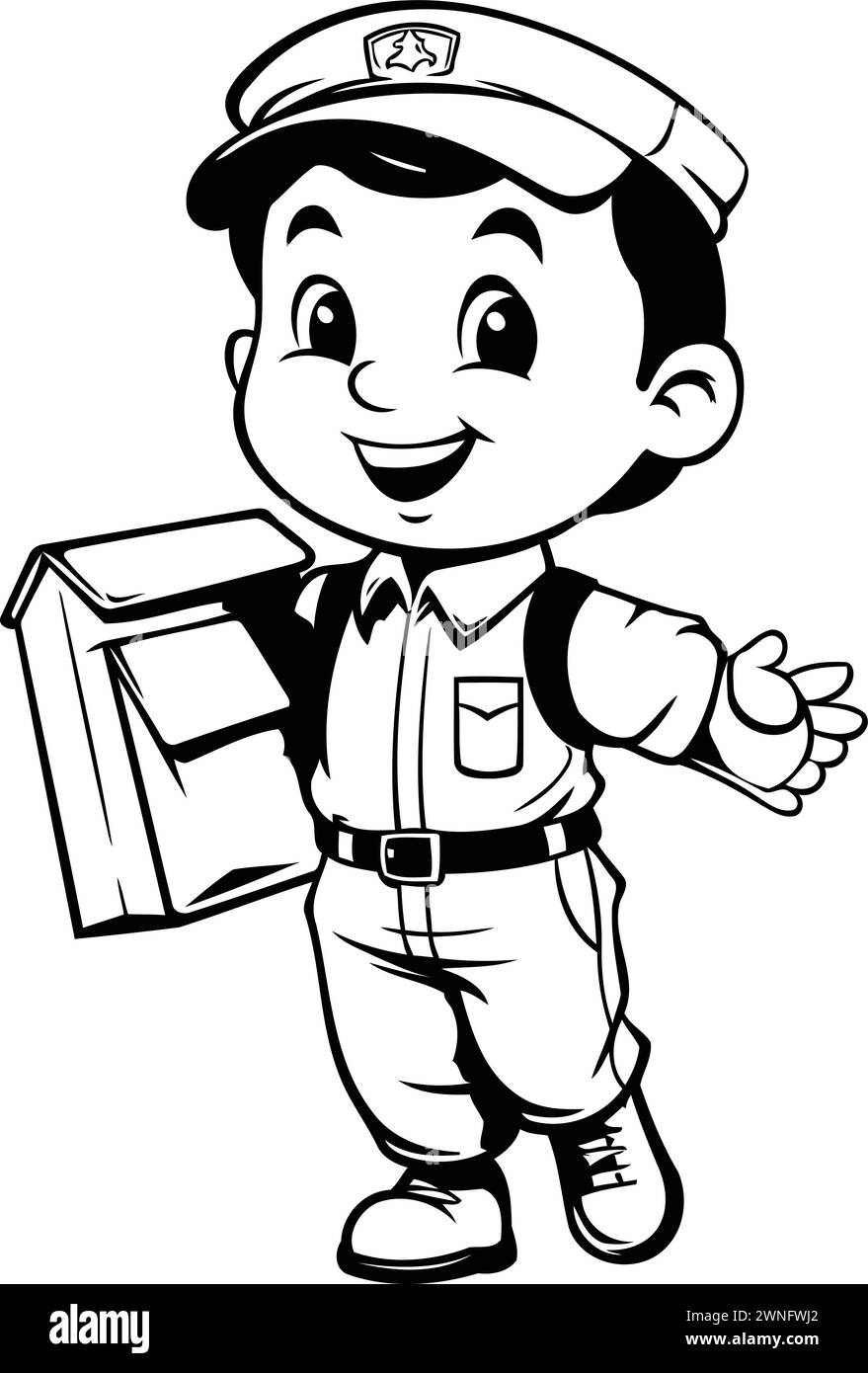 Cardboard police man Black and White Stock Photos & Images - Alamy