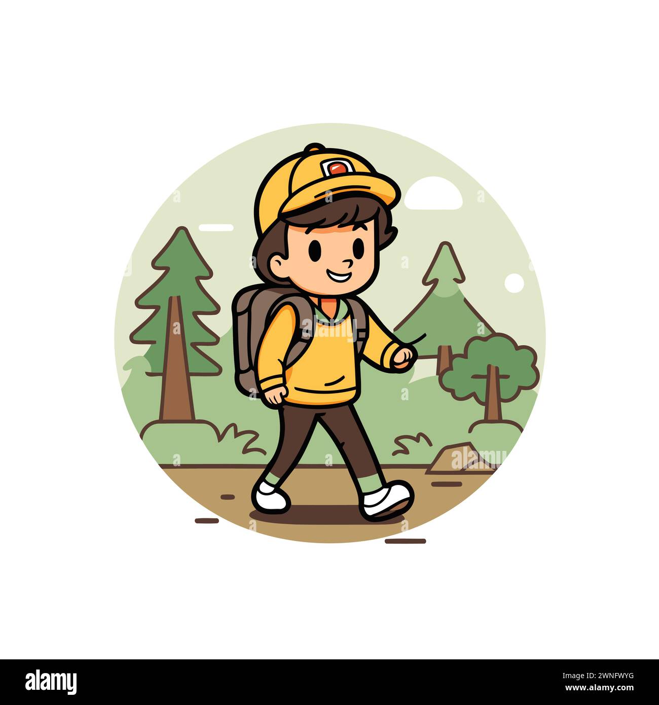 Travel in the woods Stock Vector Images - Alamy