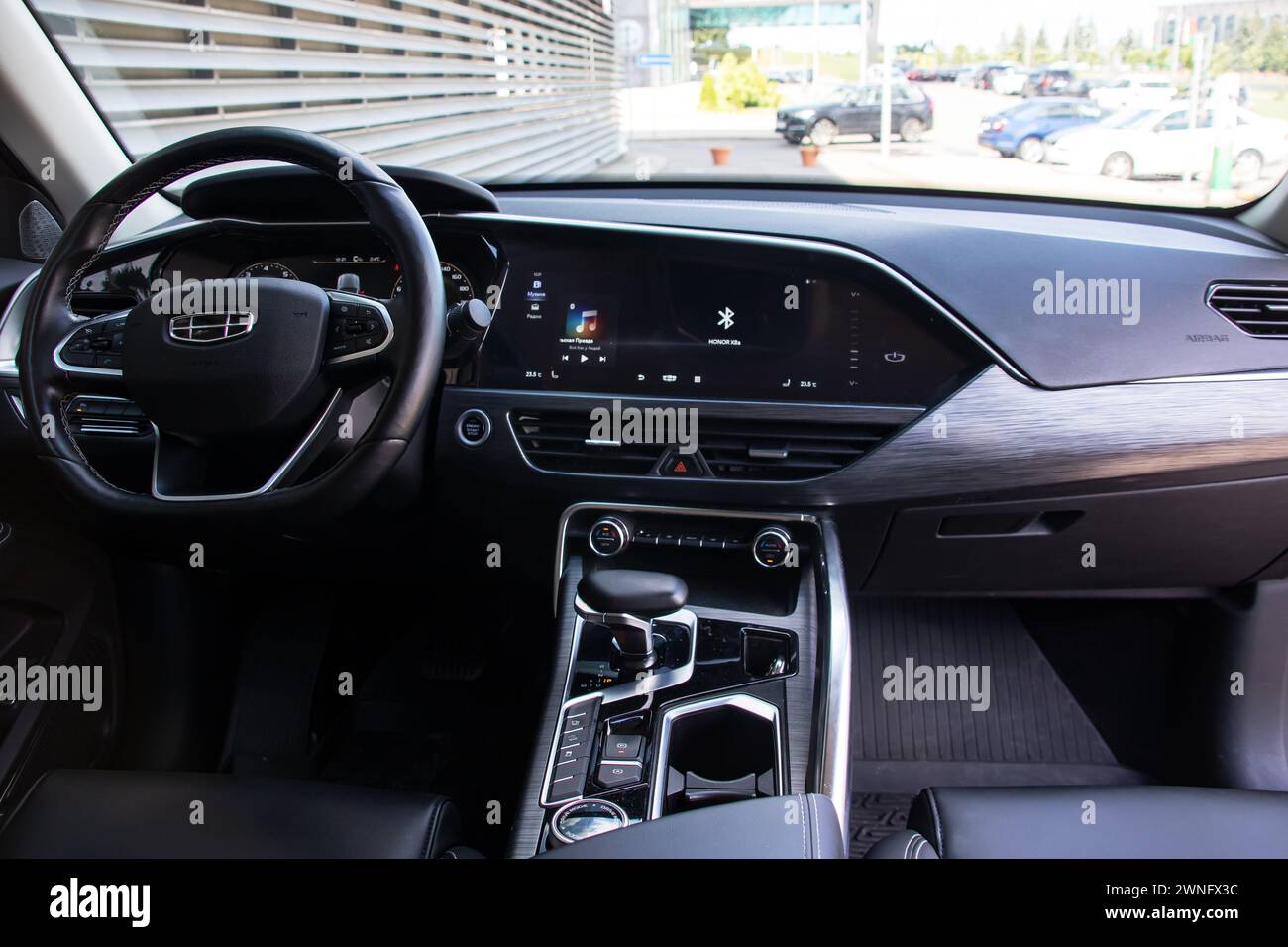 Belarus, Minsk - 9 august, 2023: Geely Blue Car interior close up Stock ...