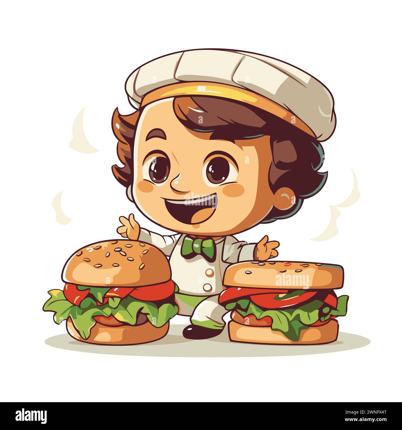 Cooking hamburgers Stock Vector Images - Alamy