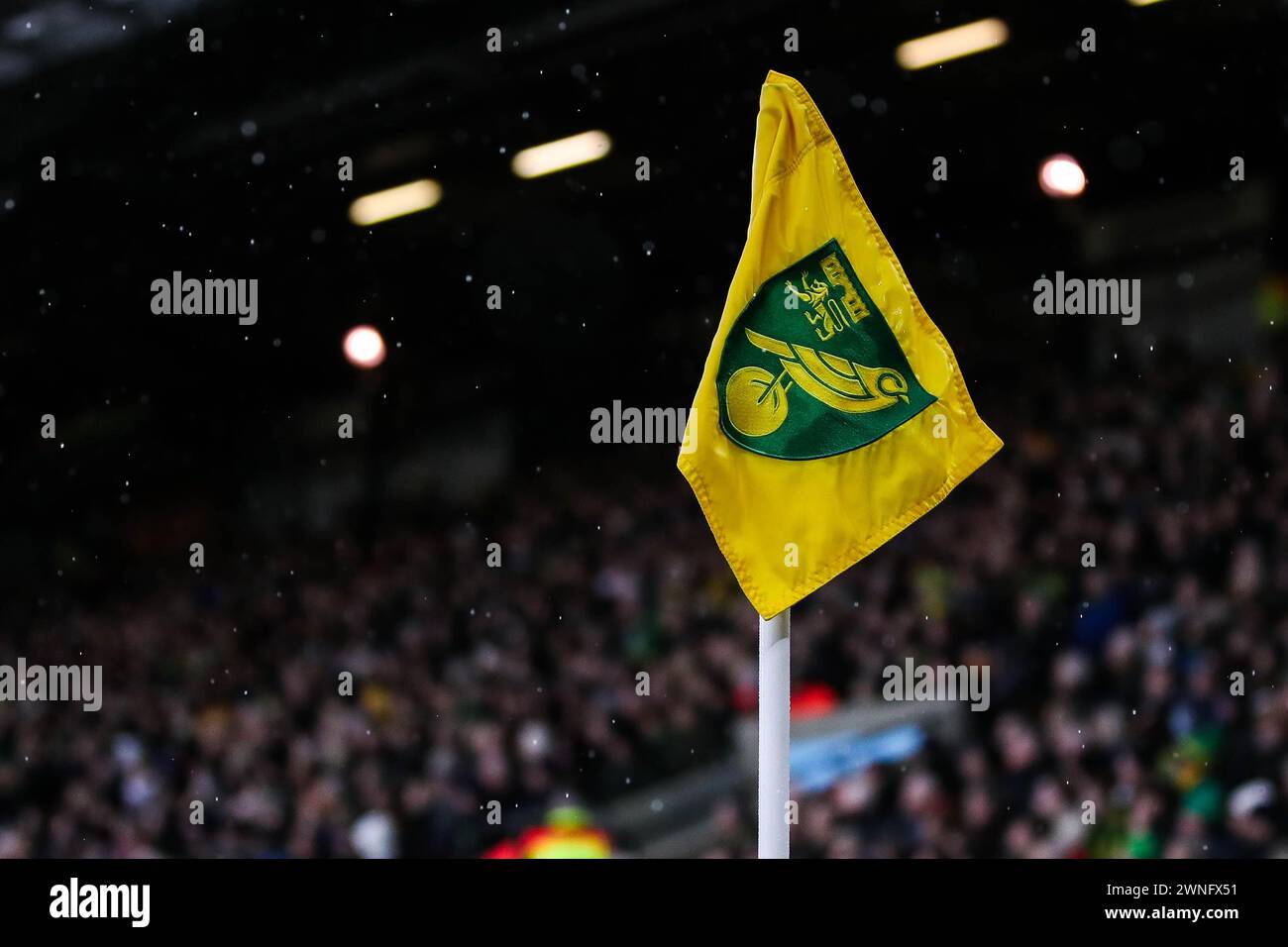 A Norwich city corner flag during the Sky Bet Championship match at ...