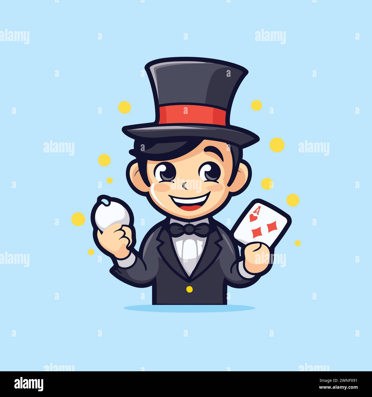 Cartoon illustration man playing cards hi-res stock photography and ...