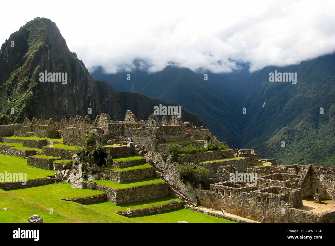 View of the ancient Inca City of Machu Picchu. The 15-th century Inca ...