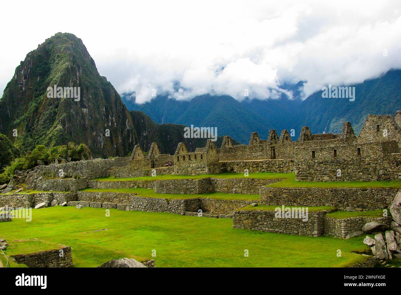 View of the ancient Inca City of Machu Picchu. The 15-th century Inca ...