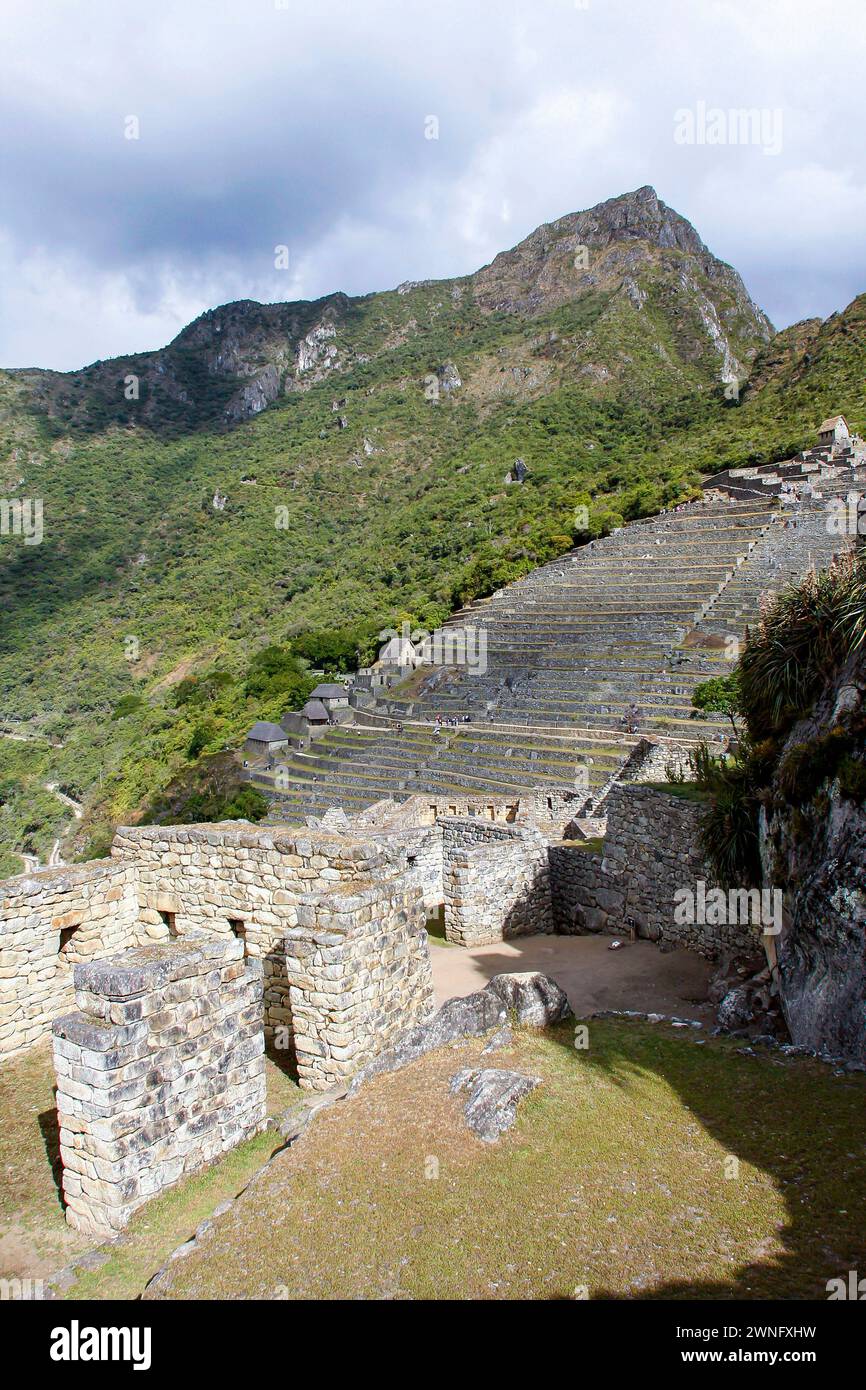 Agricultural zone of the ancient Inca City of Machu Picchu. The 15-th ...