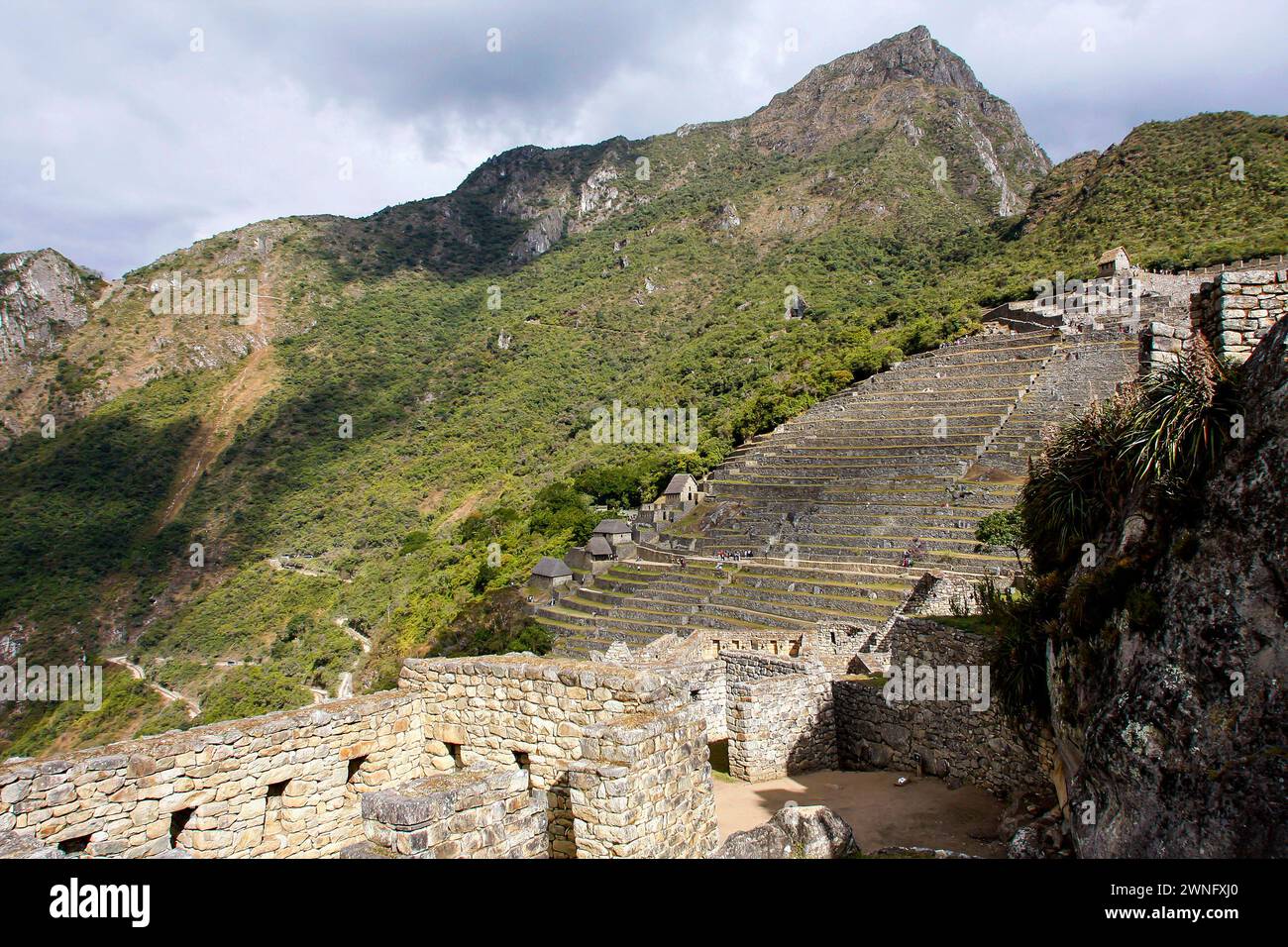 Agricultural zone of the ancient Inca City of Machu Picchu. The 15-th ...