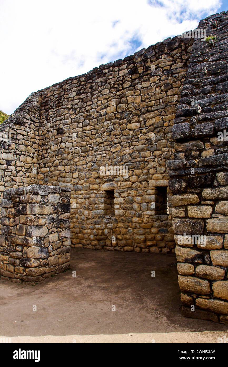 Temple of three windows on the ancient Inca City of Machu Picchu. The ...